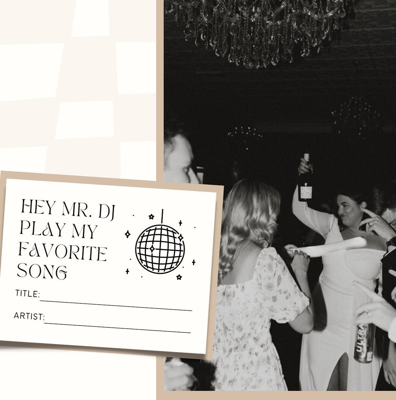 Wedding Reception Song Request Cards, Wedding Reception DJ Song ...