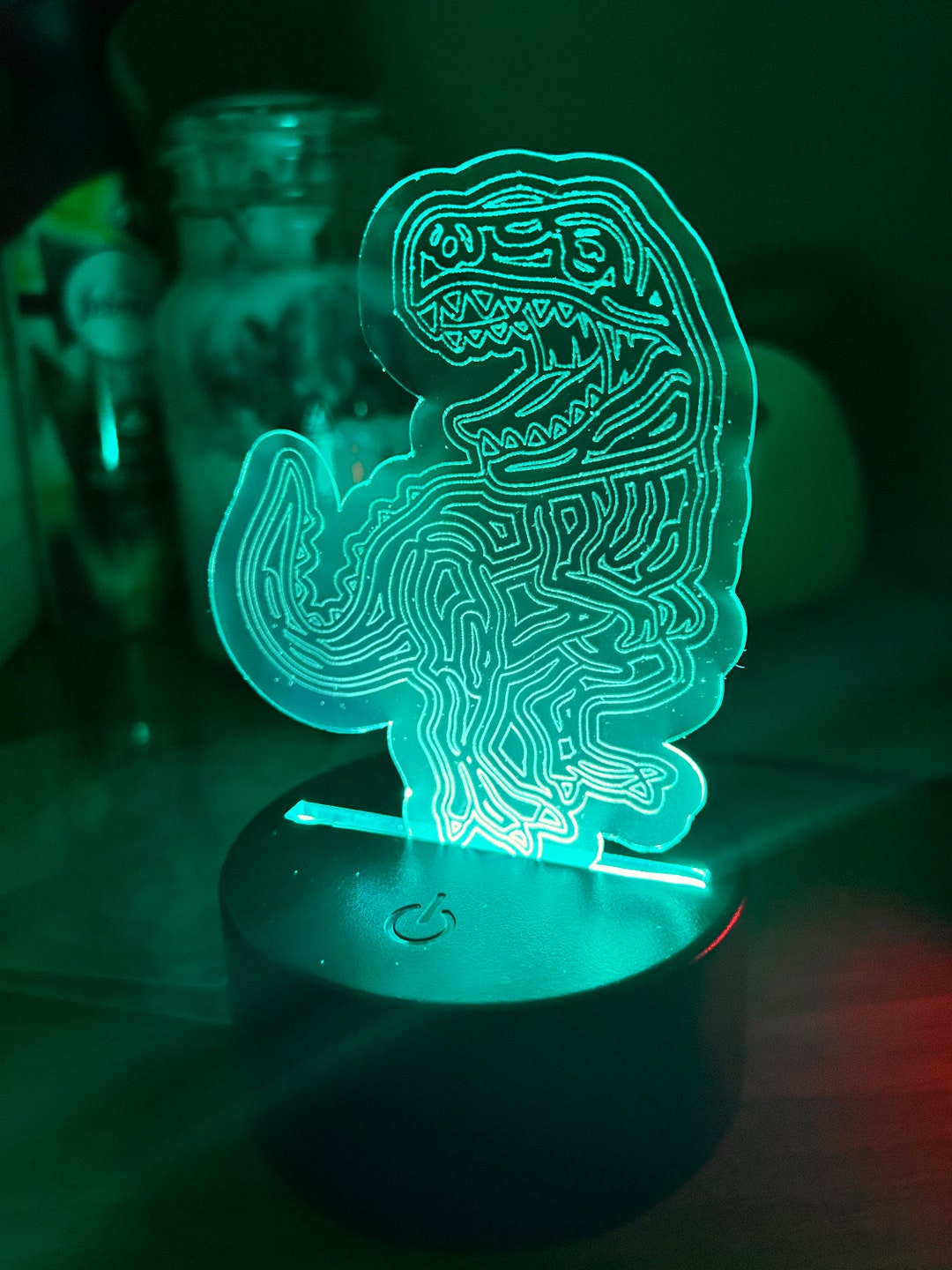 Dinosaur Engraved Night Light | LED Night Lamp | Personalized | Remote ...