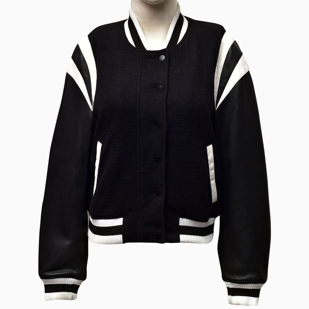 Custom Letterman Ladies Varsity Bomber Jacket Unisex, Handmade Wool ...