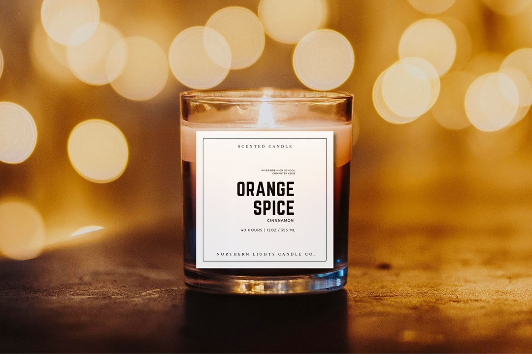 Modern Candle Label, Editable Candle Label Template, Elegant Candle ...