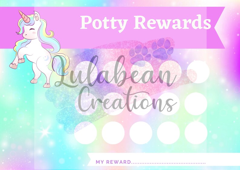 Unicorn Potty Training Reward Chart - Etsy