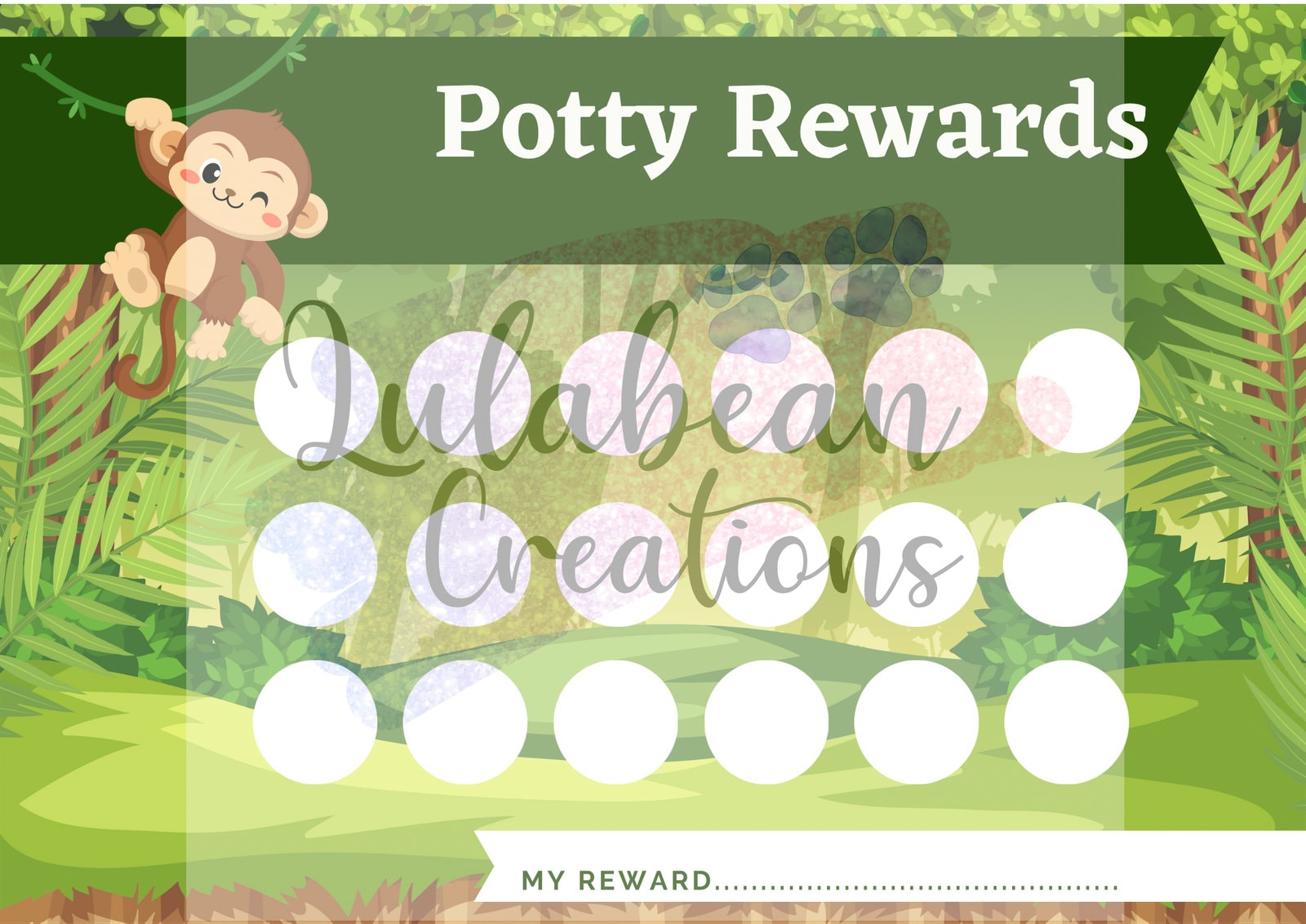 Monkey Jungle Potty Training Reward Chart - Etsy