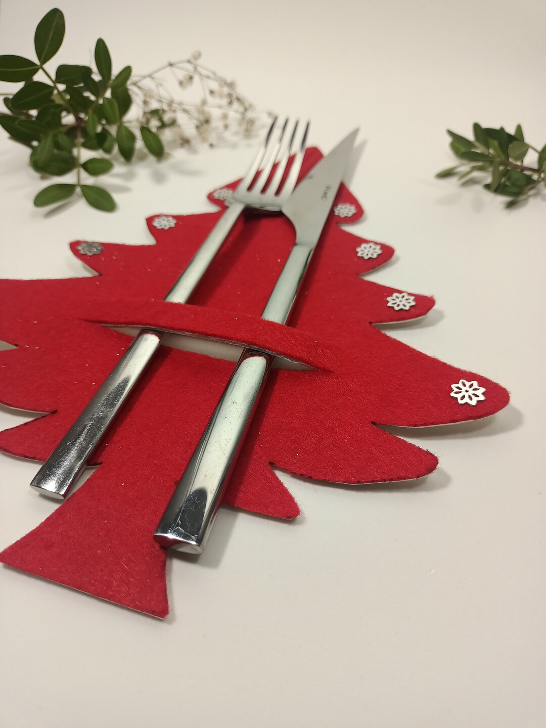 Colorful Pine Tree Christmas Spoon Service Felt Ornament Christmas Felt ...