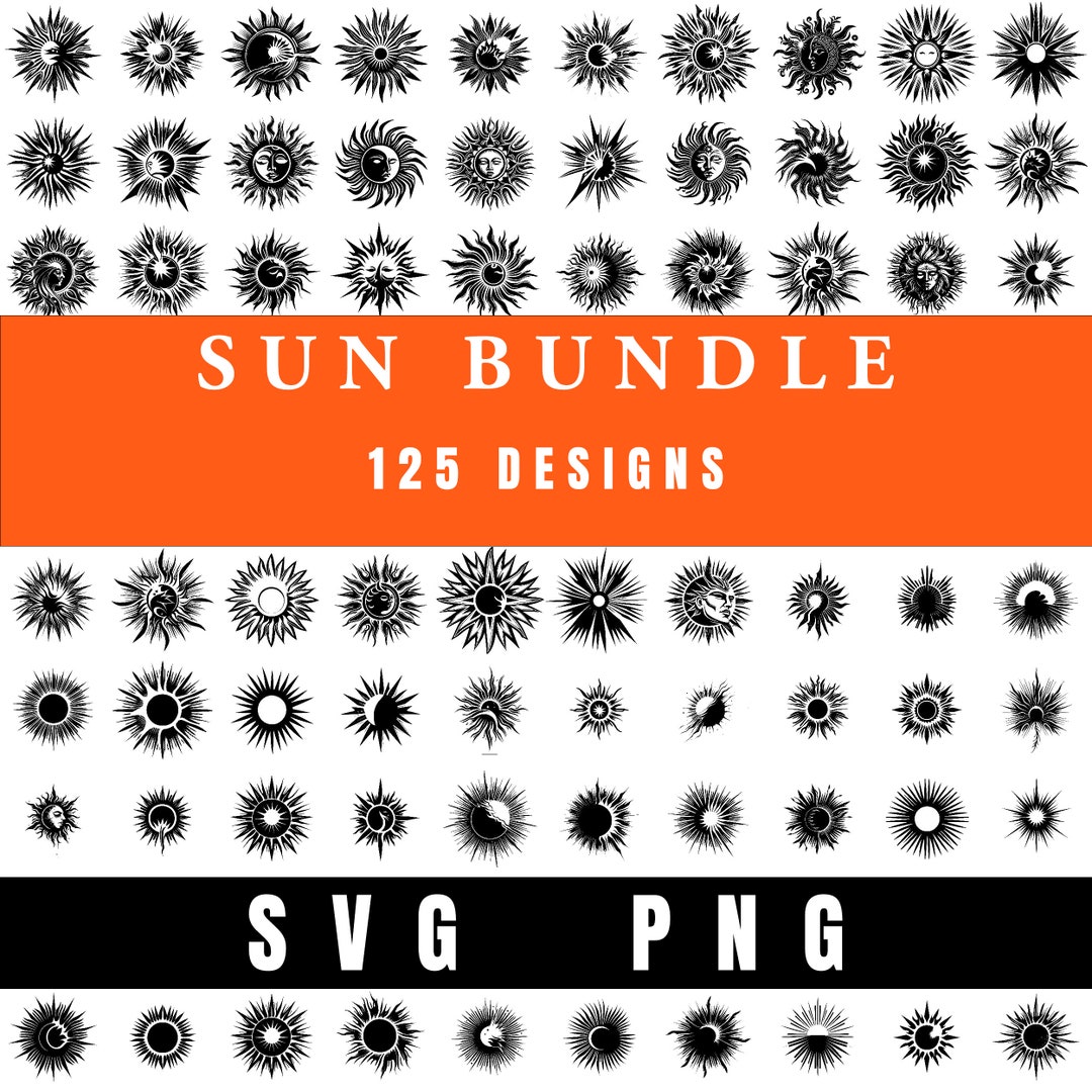 125 Summer Sun SVG Bundle Sun Vector and Clipart Files, Cutting Files ...
