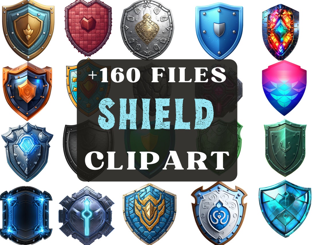 160 Shield Clipart,shield Clipart Bundle,shield Png,armor Clipart Png ...