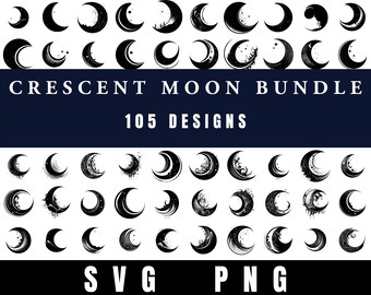 Crescent Moon Outline SVG Instant Download, Vinyl & Craft Cutting File ...