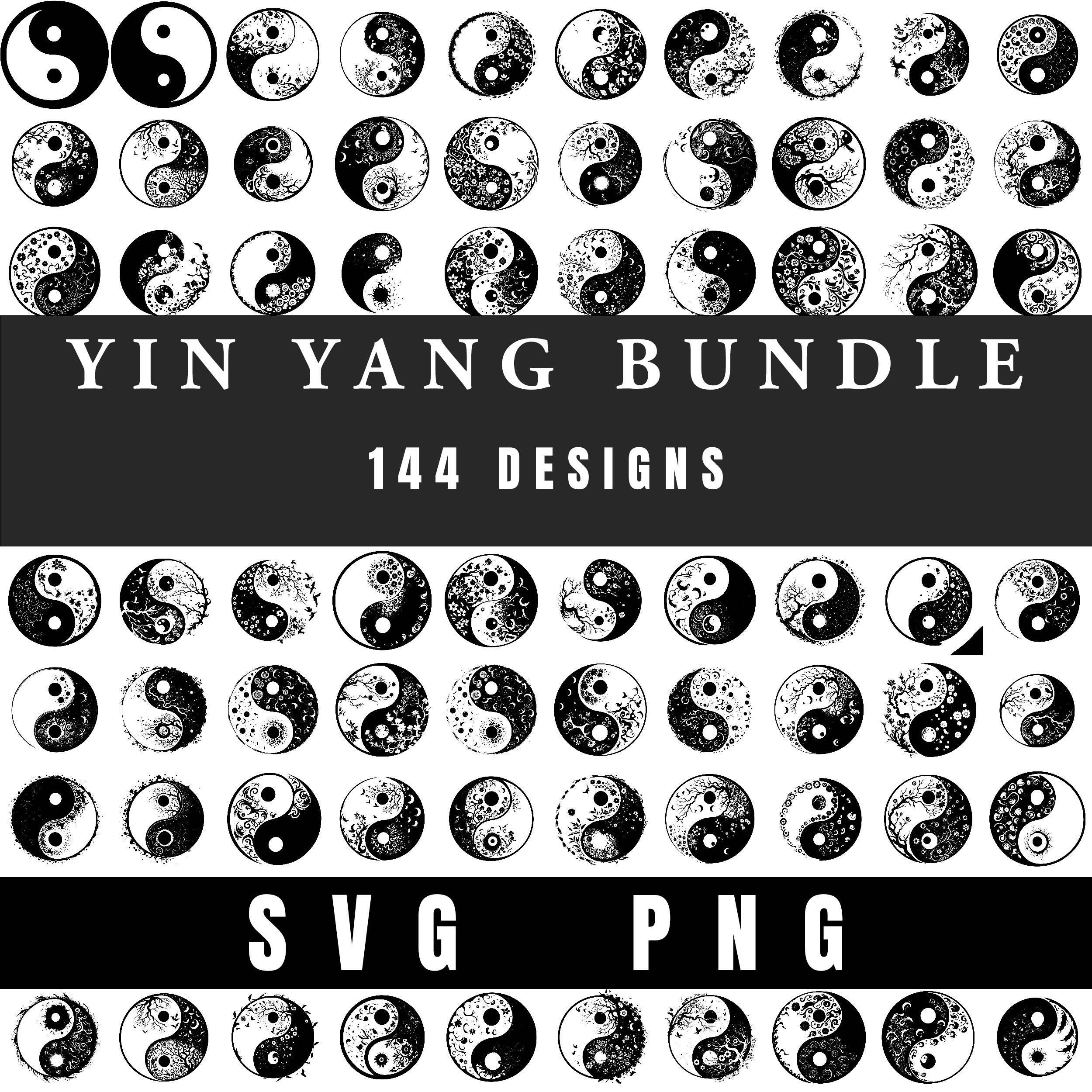 144 Yin And Yang Svg Files Bundleyin Yang Cut Filesyin And Yang Vector Files Yin And Yang