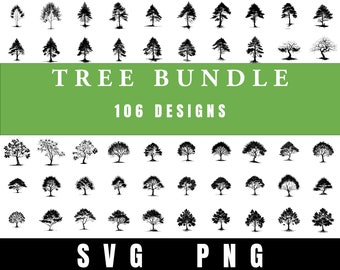 TREE SILHOUETTE SVG Bundle, Tree Cut Files for Cricut, Forest Svg Files ...