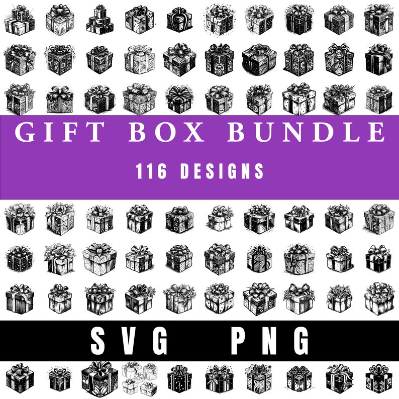 Gift Box SVG Bundle Presents SVG Bundle Present SVG Gift - Etsy