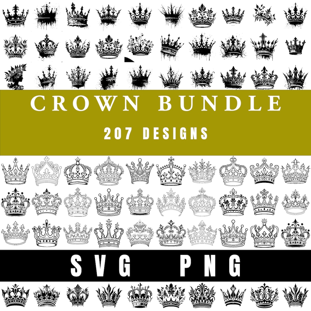 207 Royal Crown SVG File Bundle, King Crown SVG, Queen Crown SVG ...