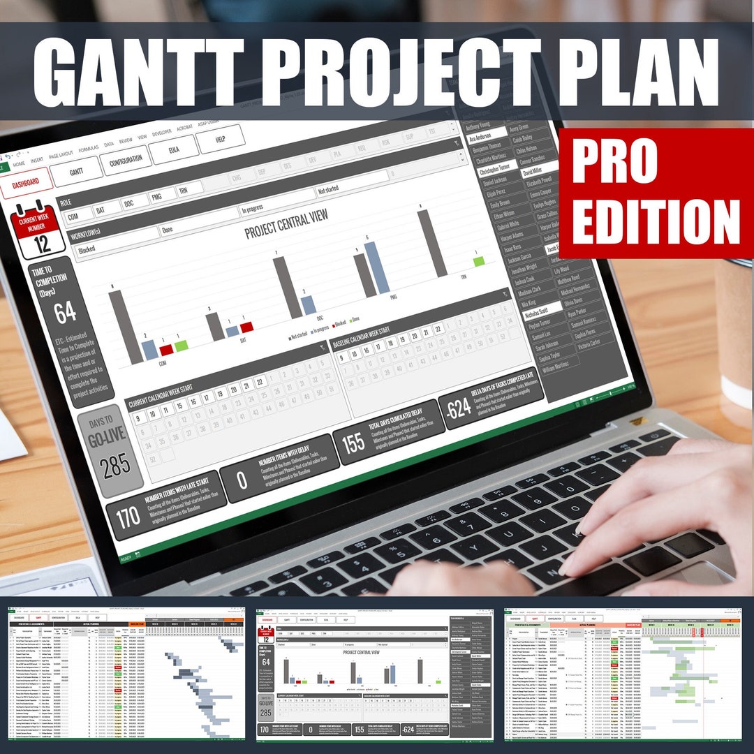 GANTT Project Plan - PRO Edition - Etsy