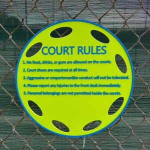 Court Rules Pickleball Custom Sign, Twist Connect Sign, Personalized ...