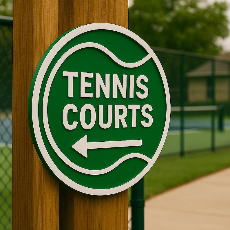 Tennis Courts Right Arrow or Left Arrow –6"x6", 11"x11", Easy Install ...