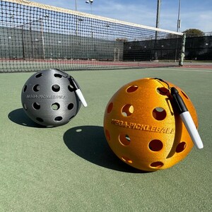 The Mega-pickleball, Signature Ball With Marker, Pickleball Gift, Flat ...
