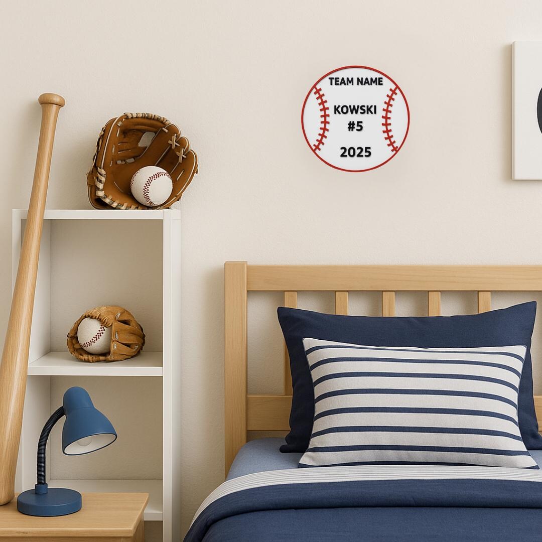 Personalized Baseball Team Sign – 6"x6" or 11"x11", Easy Install, All ...