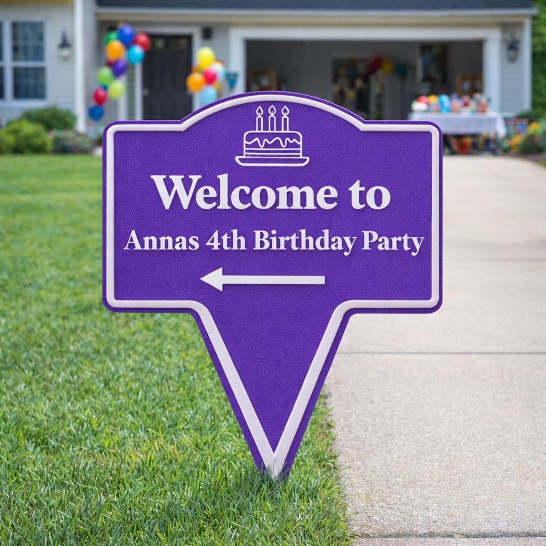 Birthday Yard Stake Sign – Welcome Party Direction - Etsy