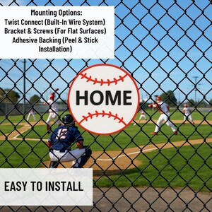 Baseball Home Sign – 6"x6" or 11"x11", Easy Install, All-surface Mount ...