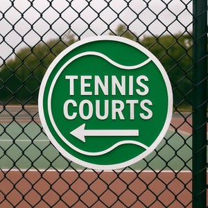 Tennis Courts Right Arrow or Left Arrow –6"x6", 11"x11", Easy Install ...