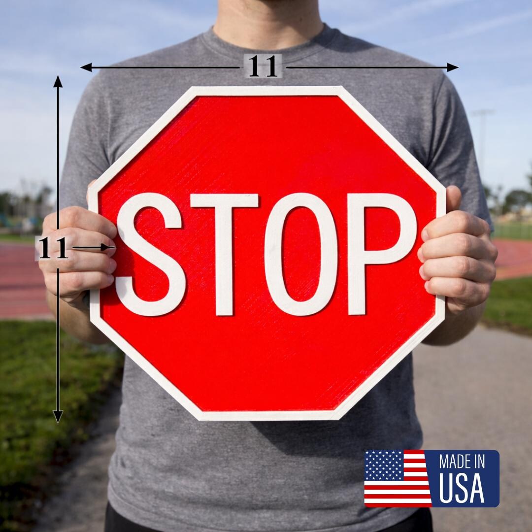 Stop Sign – 11"x11", Easy Install, All-surface Mount, All-weather, Non ...