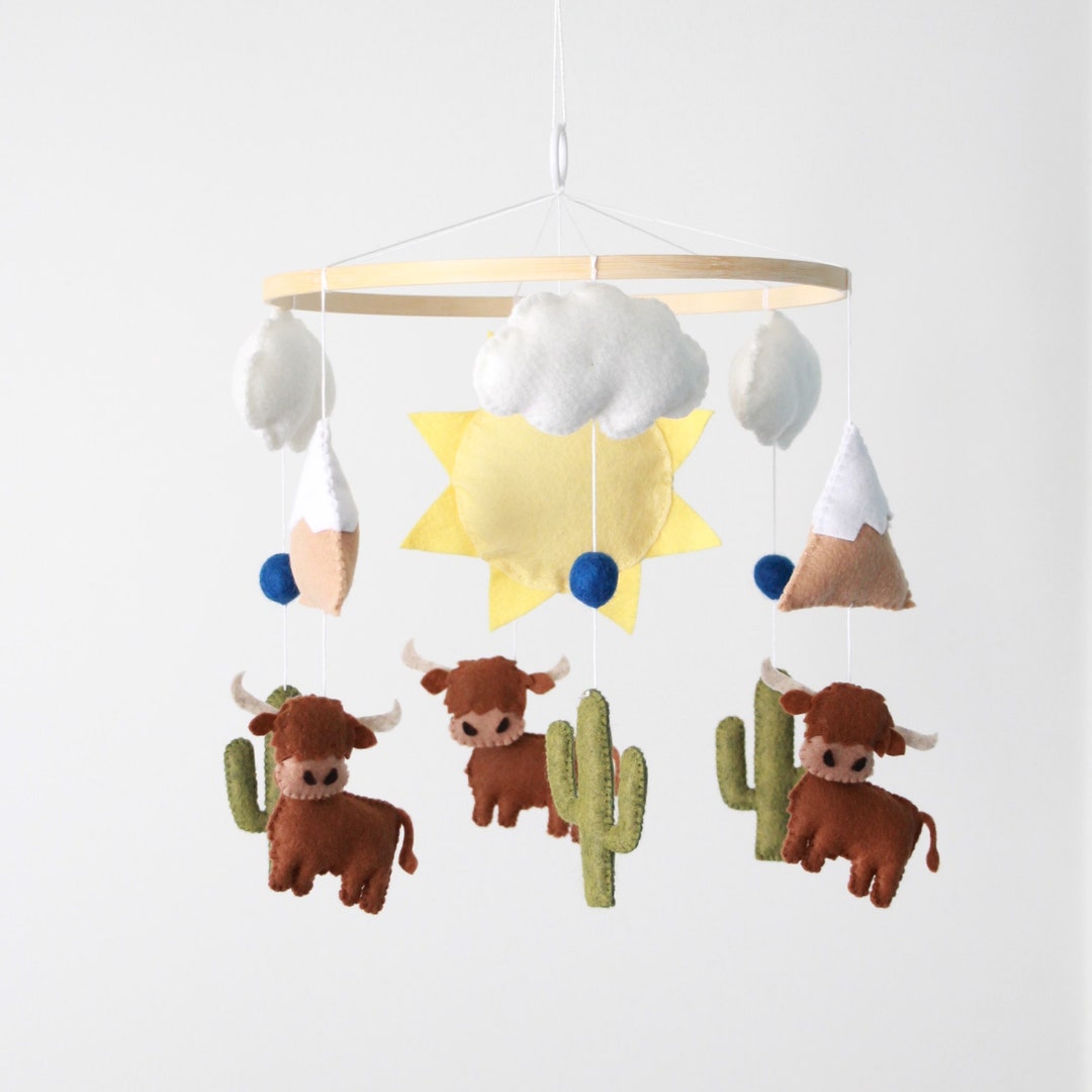 Texas Highland Cow Nursery Mobile - Etsy