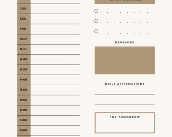 Cute Daily Planner Printable, Instant Download, Daily Schedule - Etsy