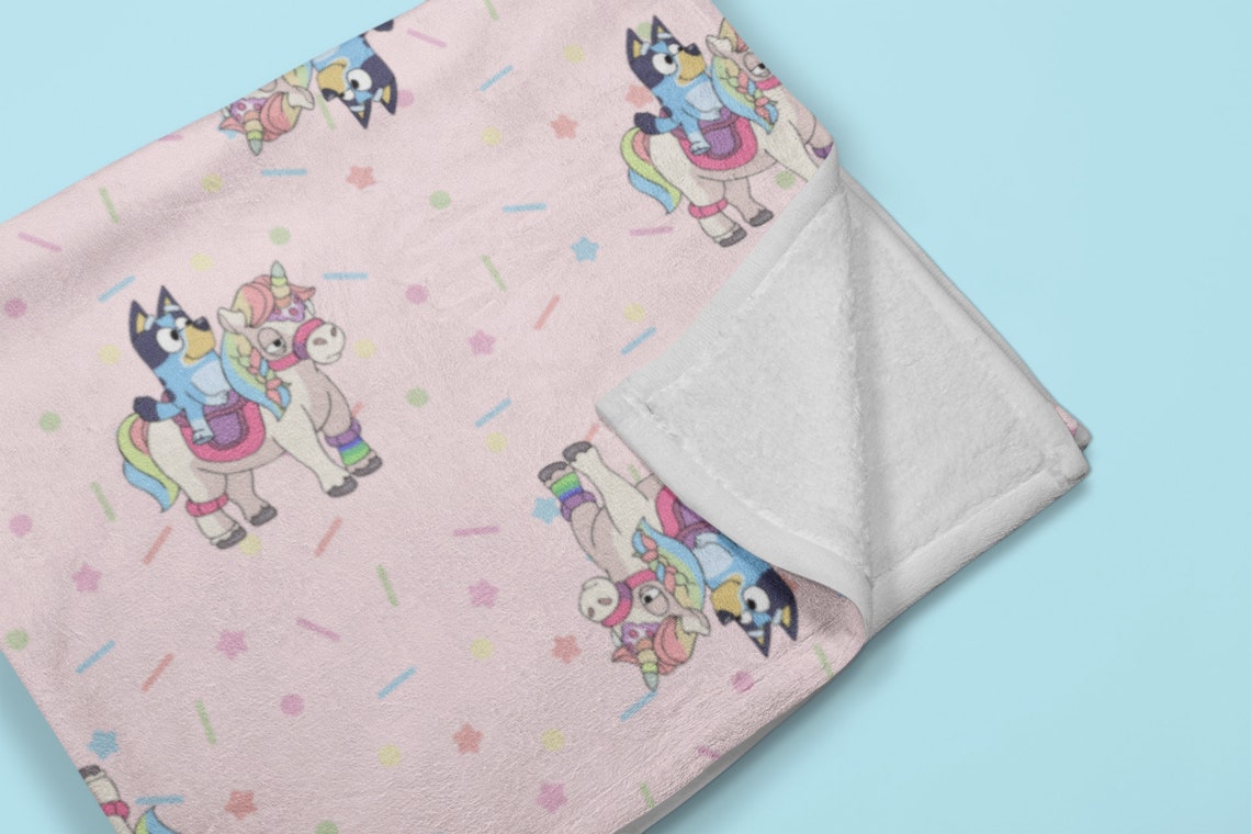 Bluey & Buttermilk the Unicorn Minky Blanket 40 X 60 - Etsy