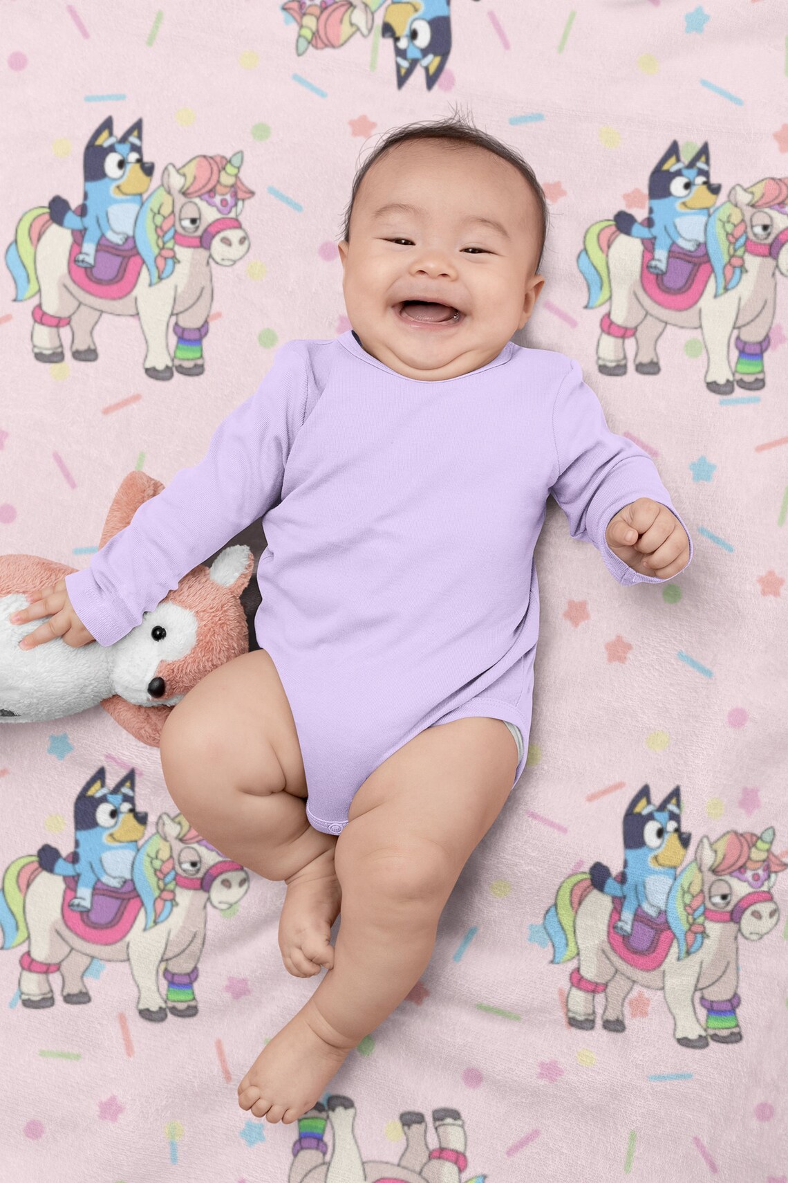 Bluey & Buttermilk the Unicorn Minky Blanket 40 X 60 - Etsy