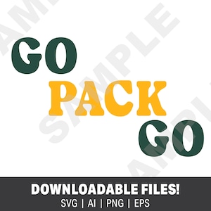 Green Bay Packers - Go Pack Go DIGITAL DOWNLOAD - Etsy
