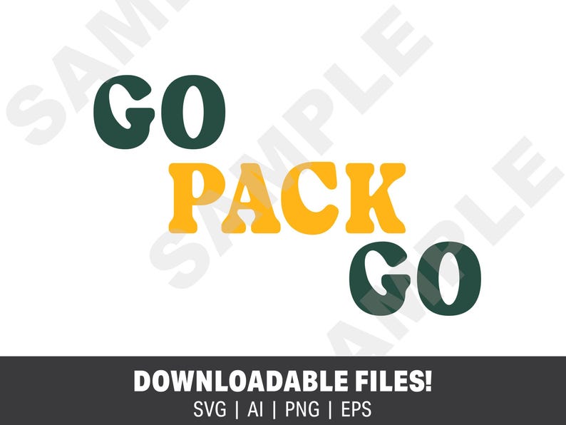 Green Bay Packers - Go Pack Go DIGITAL DOWNLOAD - Etsy