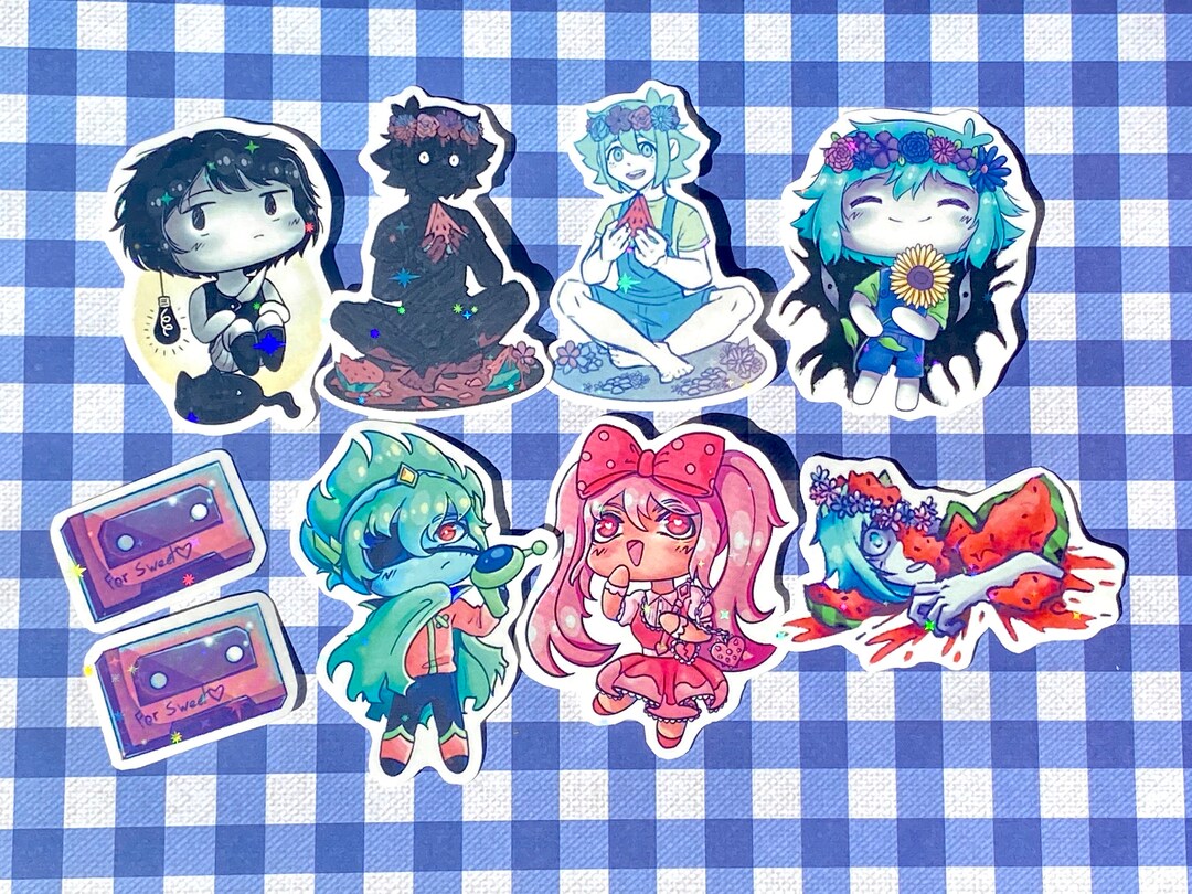 Omori Vinyl Stickers - Omori, Basil, Space Exboyfriend and Sweetheart ...