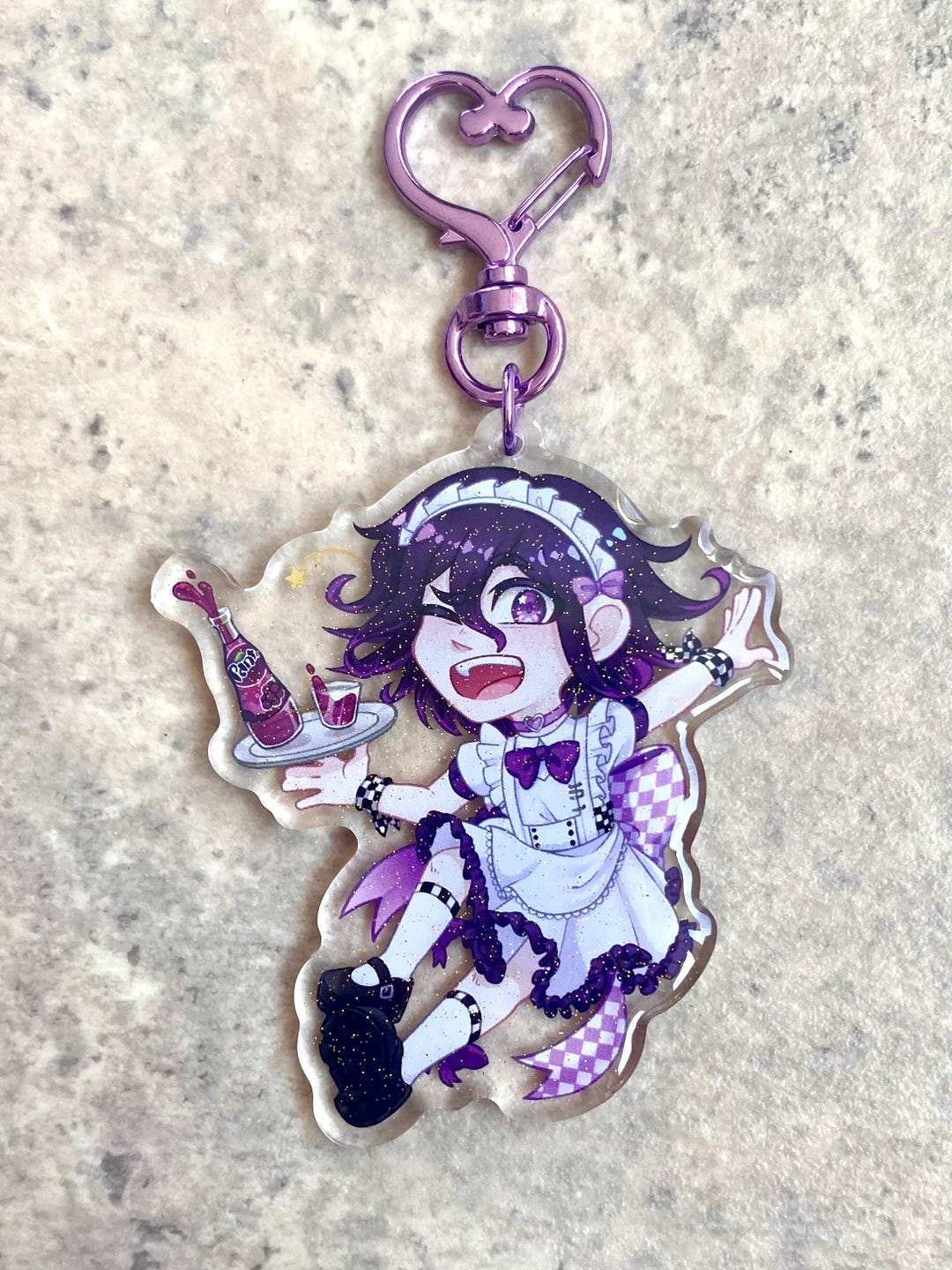 Kokichi Ouma Maid Costume Acrylic Keychain – Danganronpa V3, Glitter ...