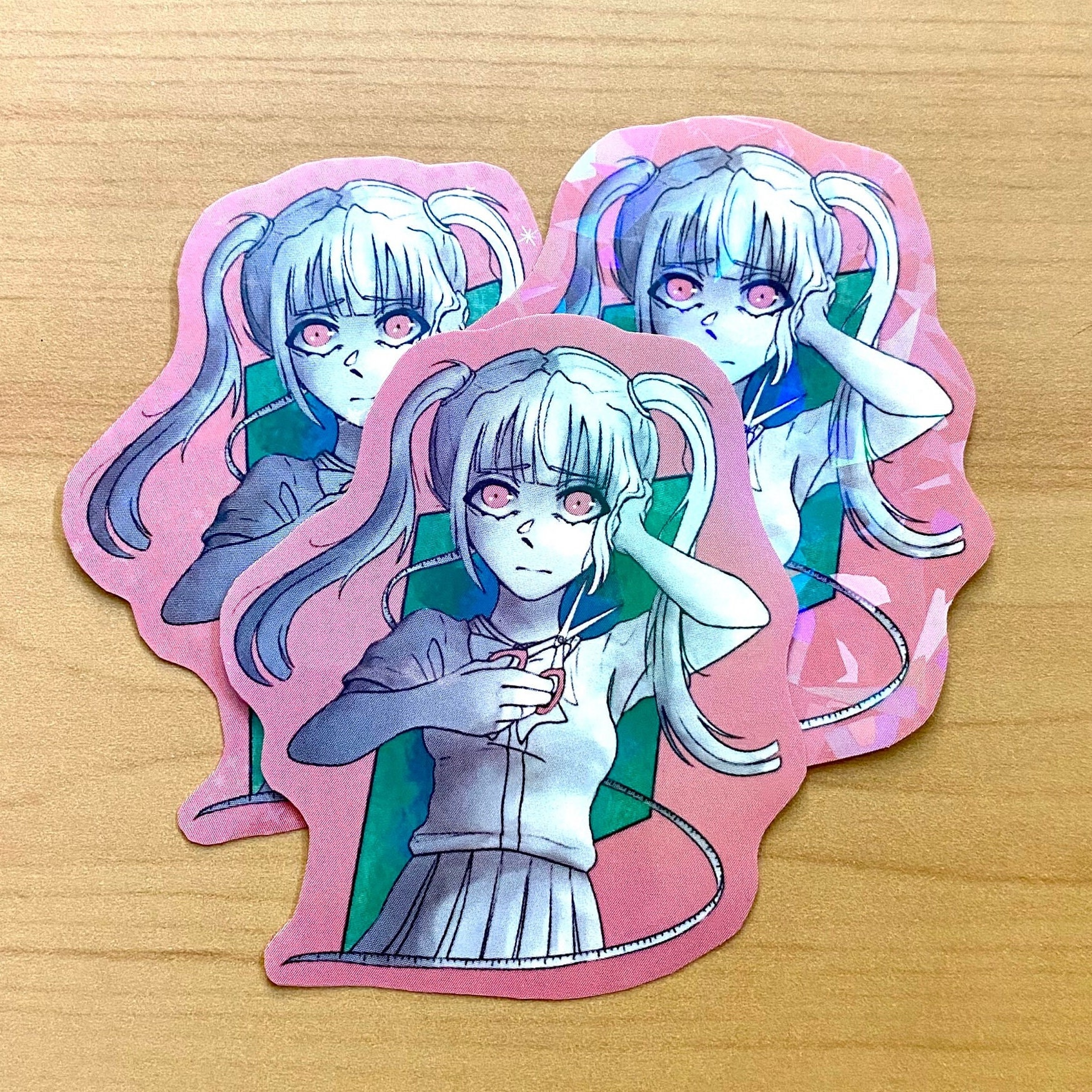Kairiki Bear Stickers Iridescent Vinyl Stickers Pink Vocaloid Miku and ...