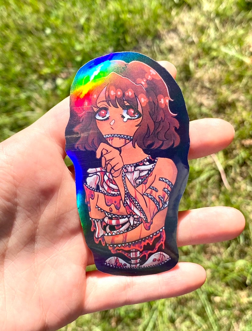 Zipper Kid Stickers Creepy Halloween Stationary Gory and Bloody Vinyl ...