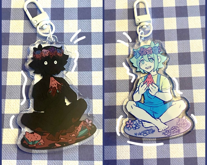Omori Keychains HS Basil and Stranger Double-sided Acrylic Charms for ...