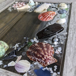 Unique Seashell Sea Glass Epoxy Resin Picture Frame Beach Art - Etsy