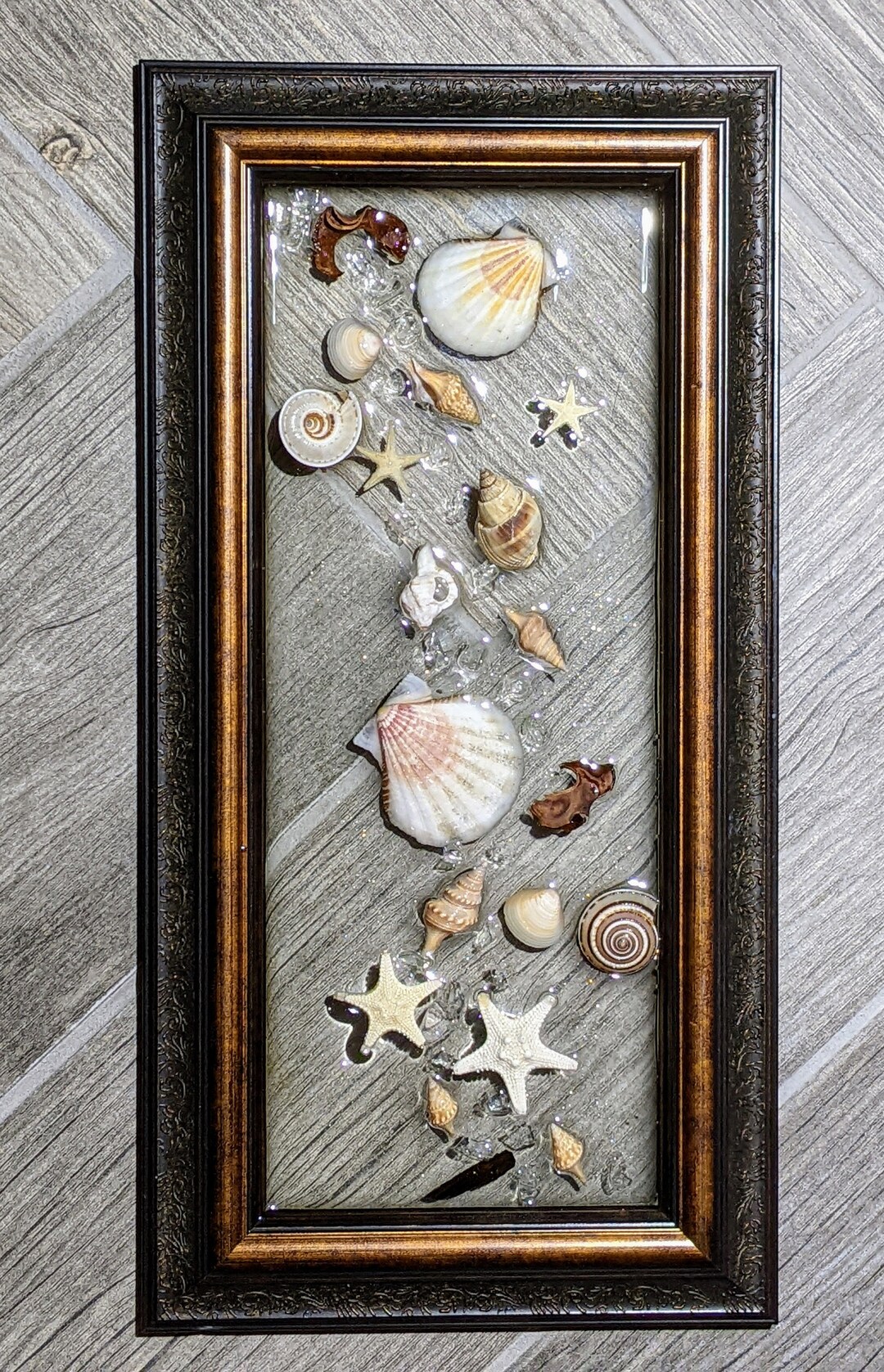 Starfish Rare Seashell Epoxy Resin Picture Frame Art Home & Wall Decor ...
