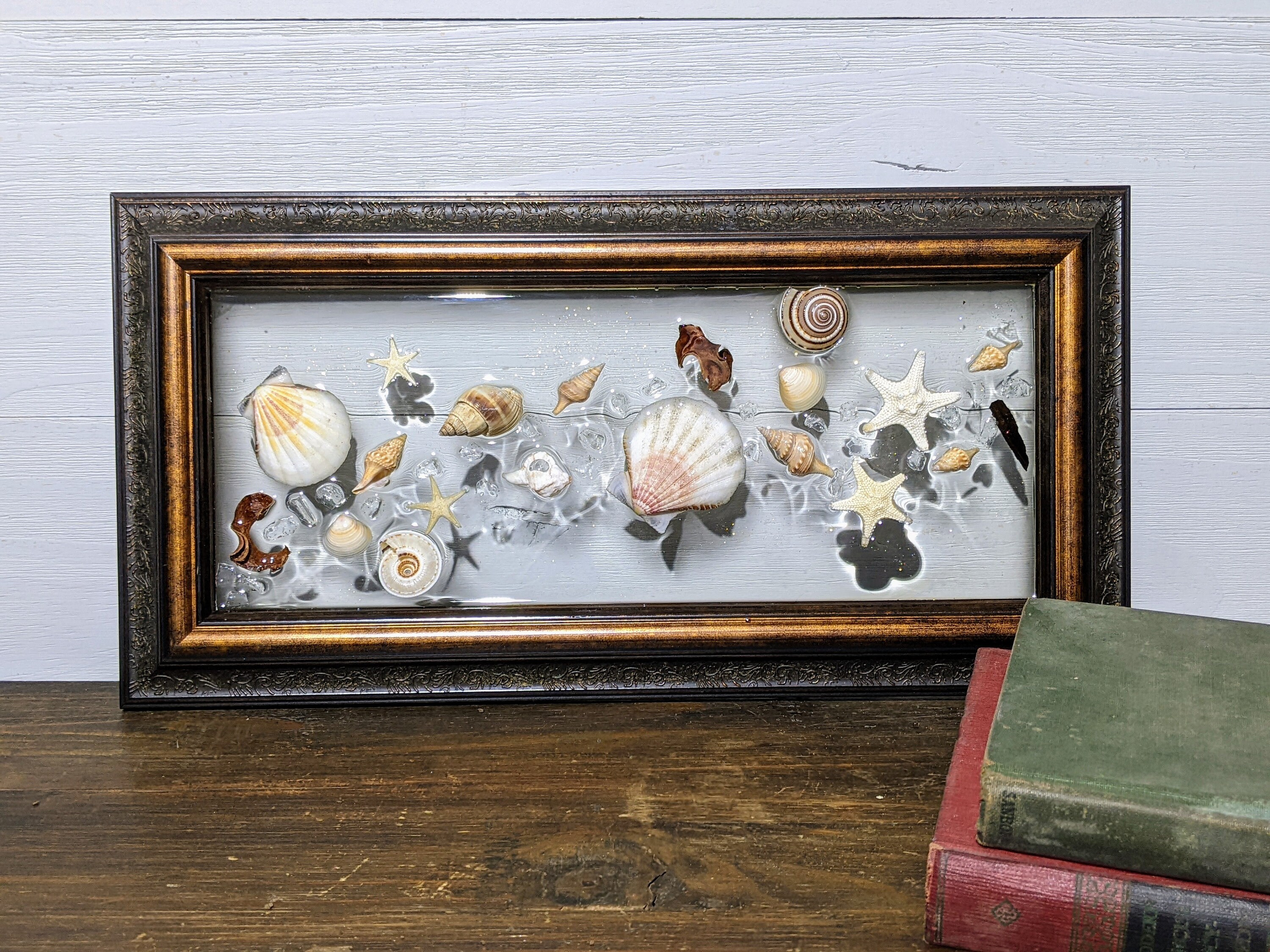 Starfish Rare Seashell Epoxy Resin Picture Frame Art Home & Wall Decor ...