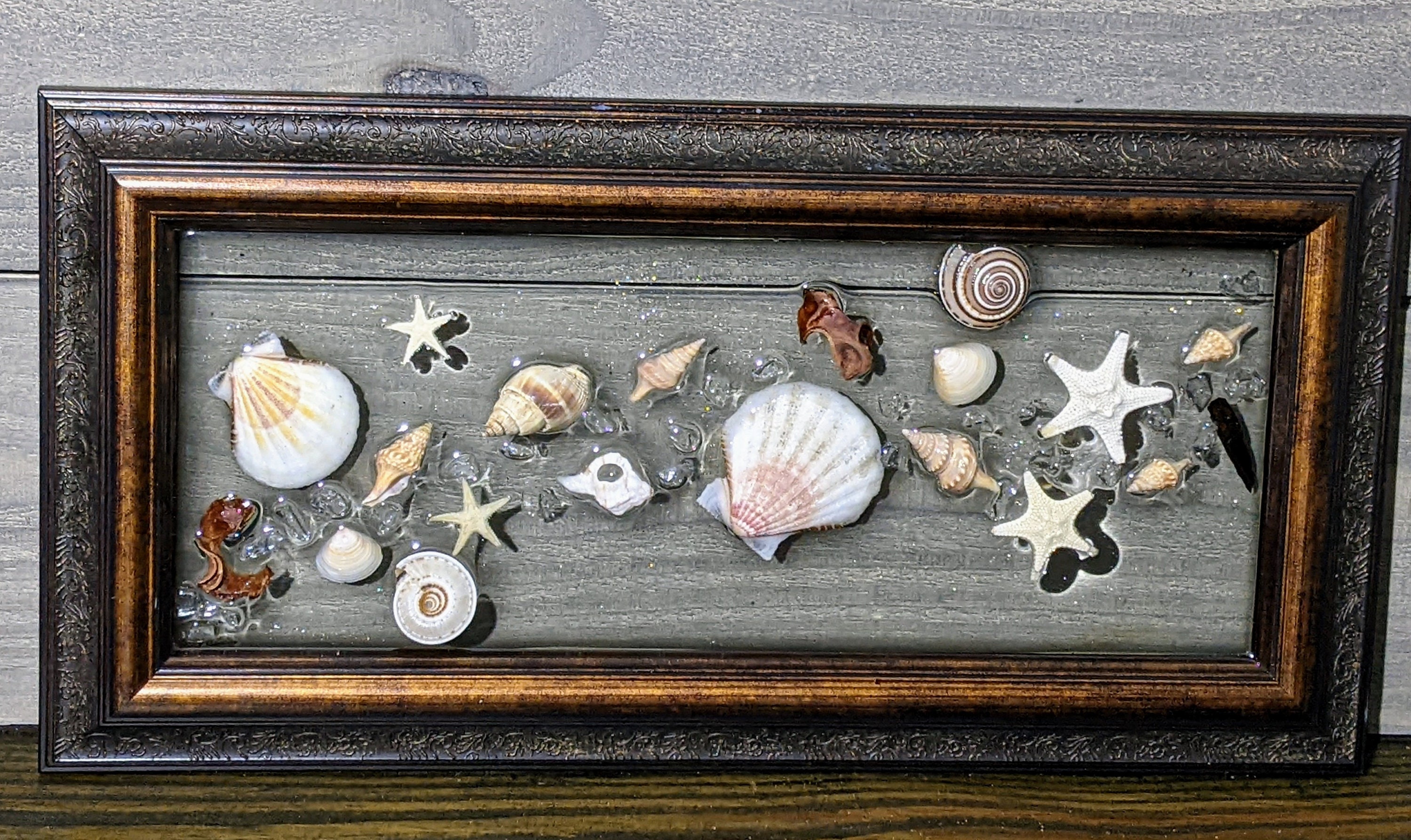 Starfish Rare Seashell Epoxy Resin Picture Frame Art Home & Wall Decor ...