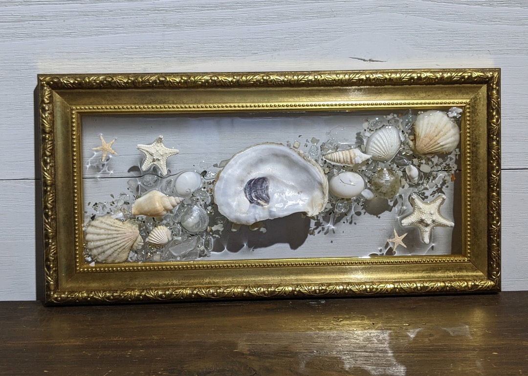Seashell Starfish Oyster Shell Epoxy Resin Picture Frame Art Decor - Etsy