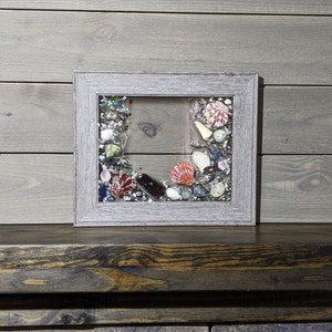 Unique Seashell Sea Glass Epoxy Resin Picture Frame Beach Art - Etsy