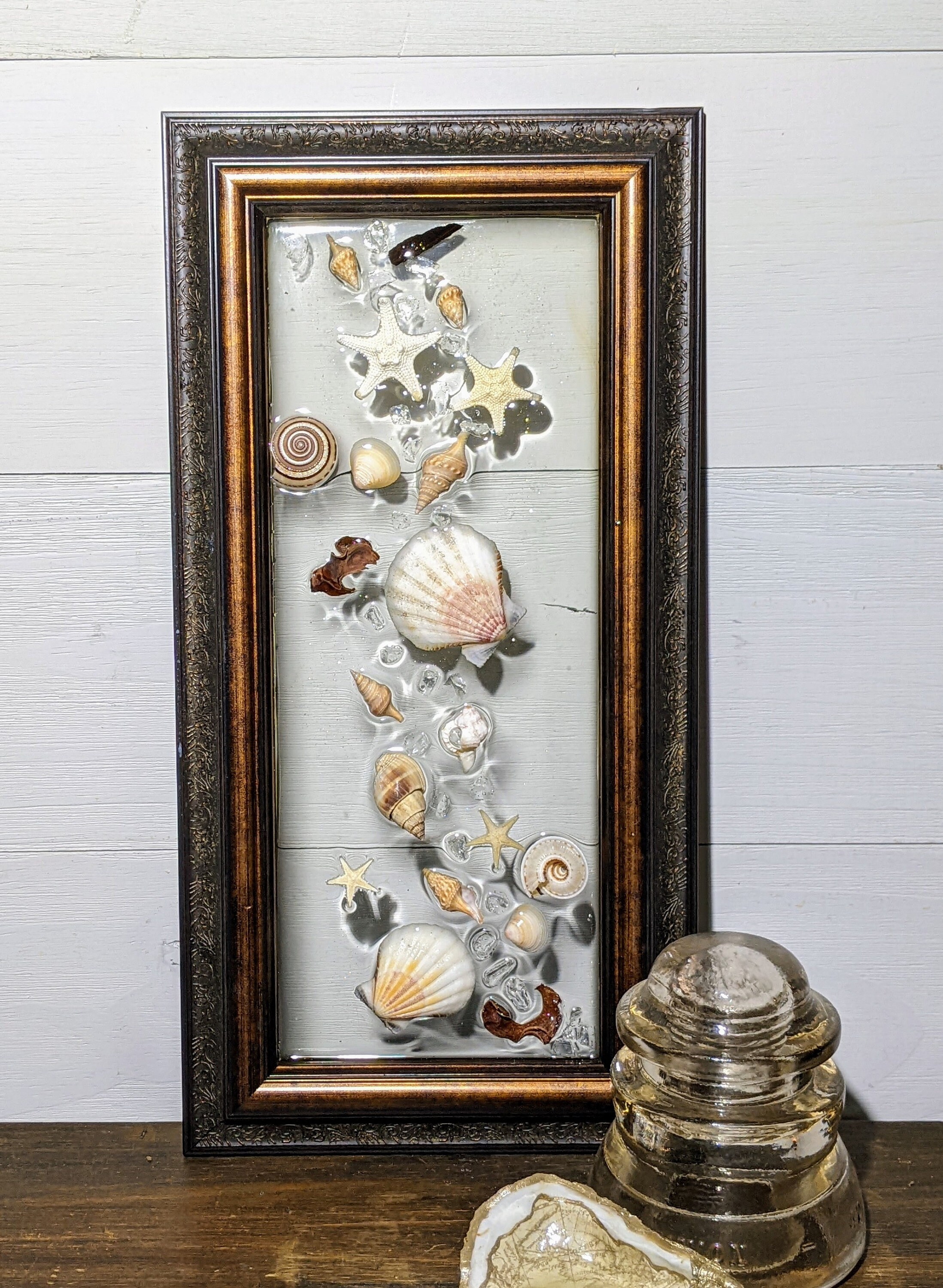 Starfish Rare Seashell Epoxy Resin Picture Frame Art Home & Wall Decor ...