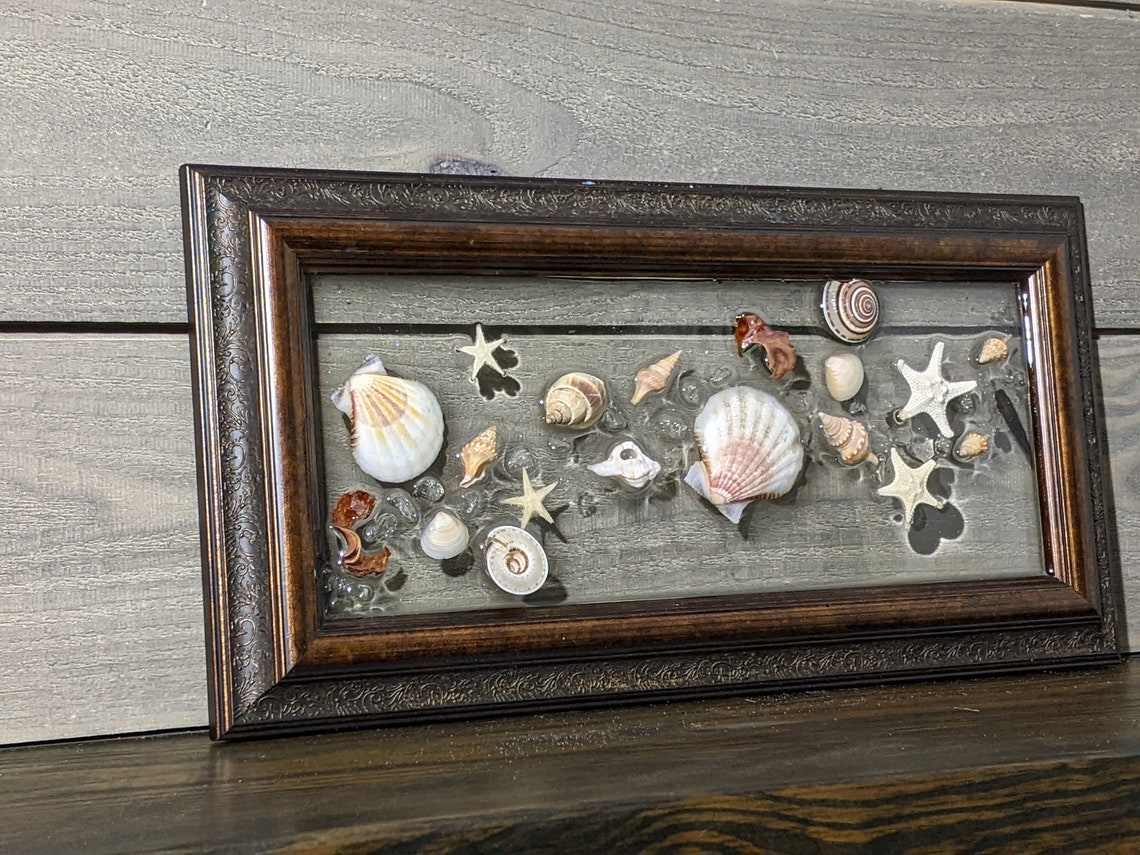 Starfish Rare Seashell Epoxy Resin Picture Frame Art Home & Wall Decor ...