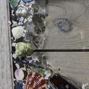 Unique Seashell Sea Glass Epoxy Resin Picture Frame Beach Art - Etsy