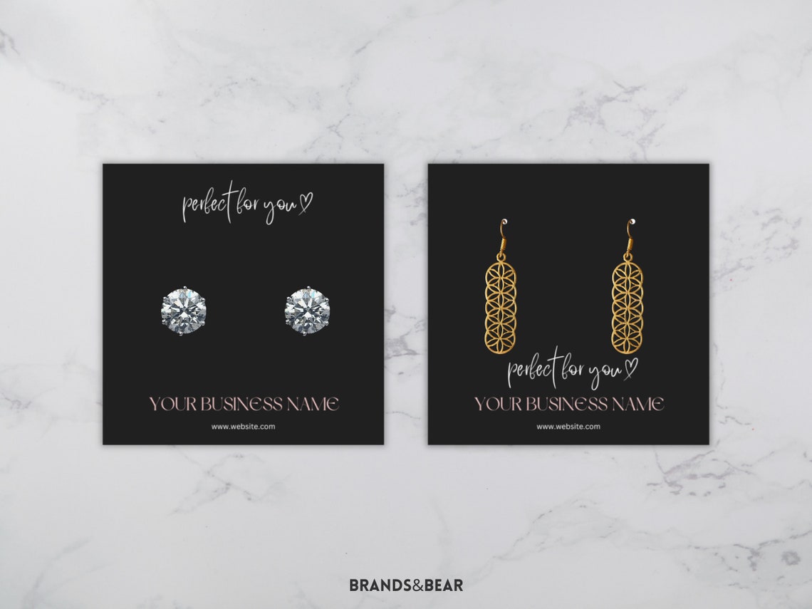 Editable Jewelry Display Card Template Custom Jewellery Card Printable ...