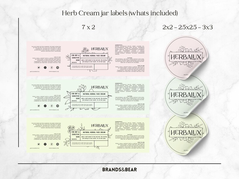 Customizable Cream Jar Labels Printable Personalized Cream Jar Labels ...