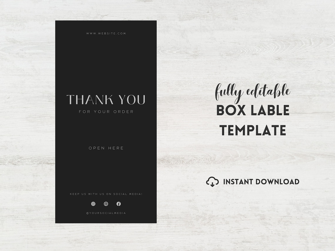 Editable Box Label Template Printable Custom Packaging - Etsy
