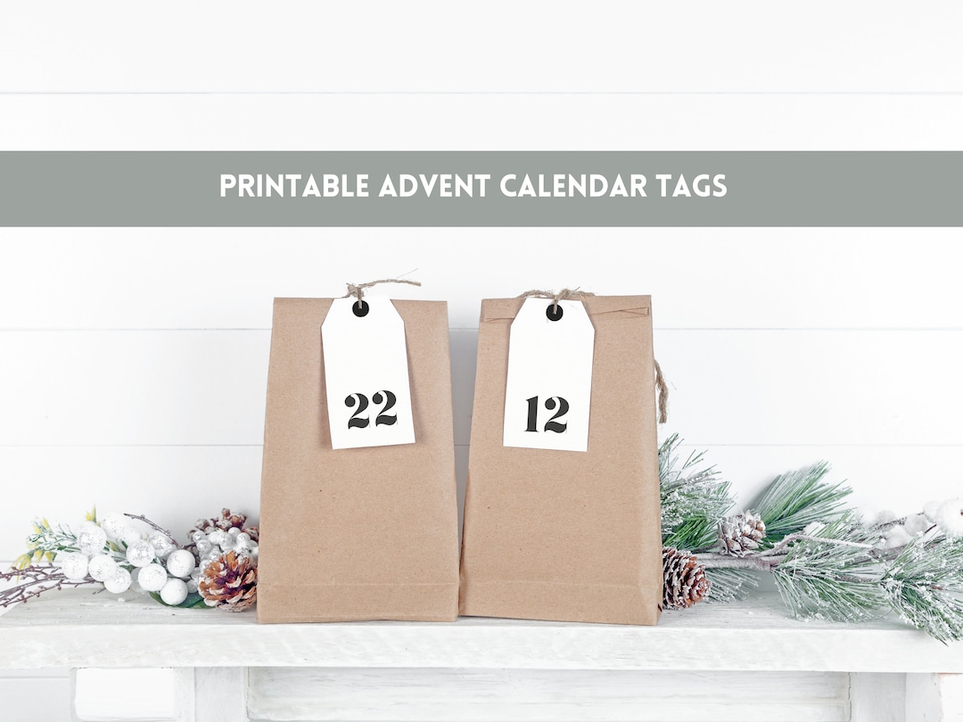 Printable Advent Calendar Tags Advent Calendar Numbers Printable ...