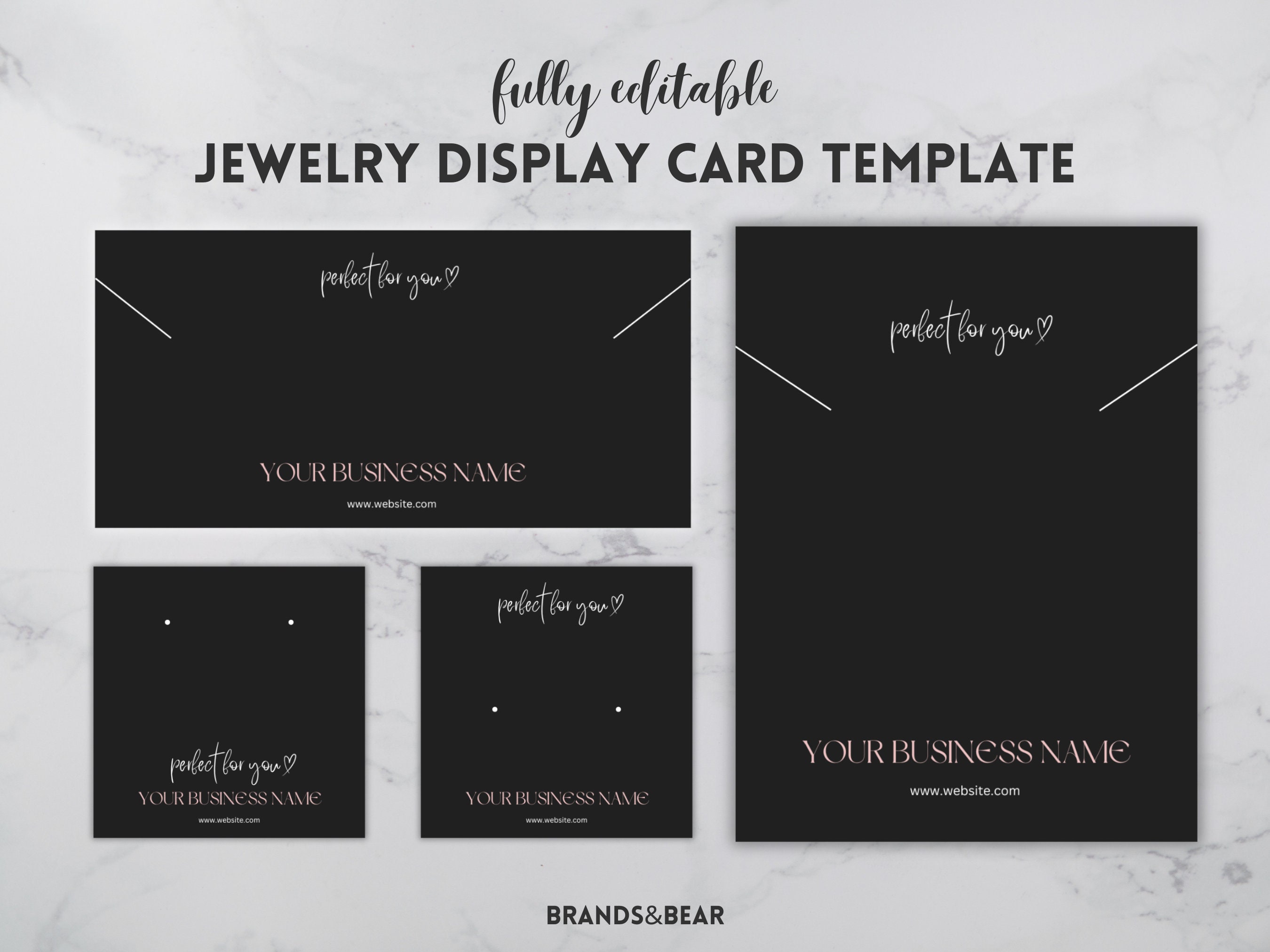 Editable Jewelry Display Card Template Custom Jewellery Card Printable ...