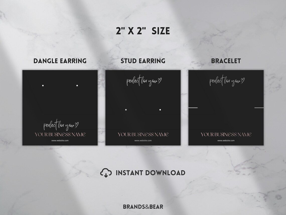 Editable Jewelry Display Card Template Custom Jewellery Card Printable ...