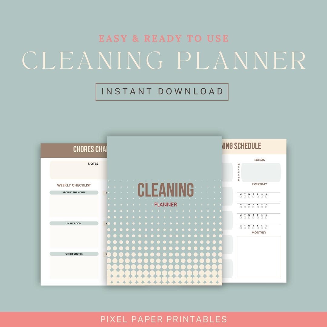 Cleaning Planner Editable in Canva Printable Cleaning Diary Weekly ...